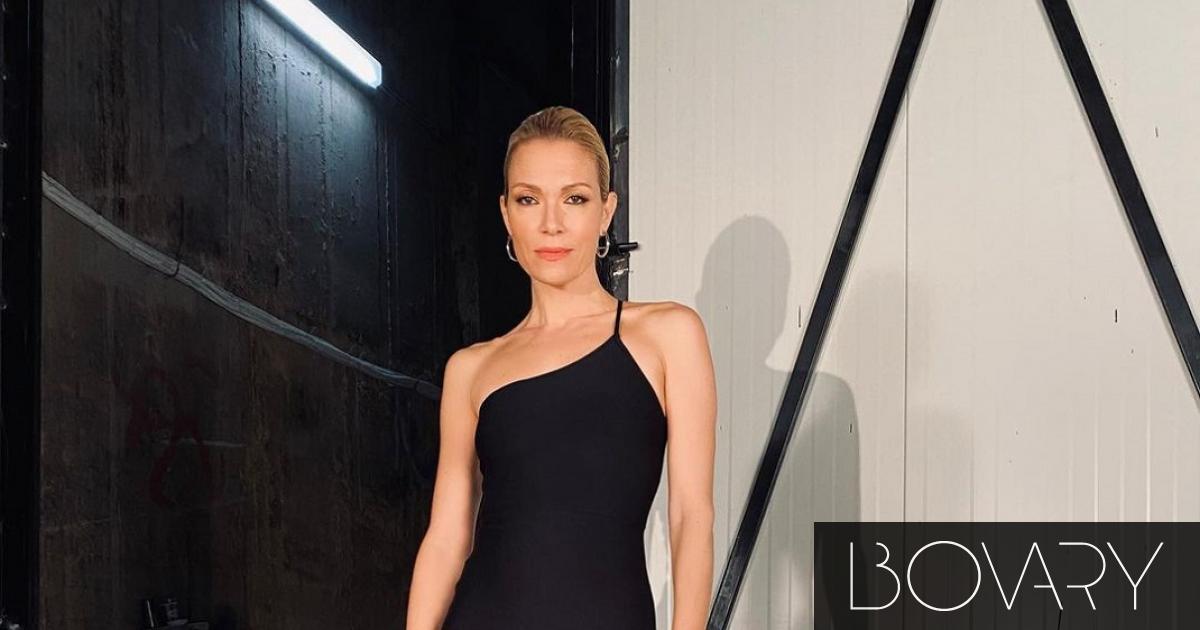 Η Βίκυ Καγιά με εντυπωσιακό μαύρο φόρεμα με σκίσιμο αλά Τζέσικα Ράμπιτ -Sexy & chic | BOVARY