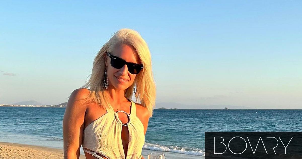 H Κατερίνα Παναγοπούλου με ολόσωμο μαγιό KIÓHNE και μαύρο παρεό | BOVARY