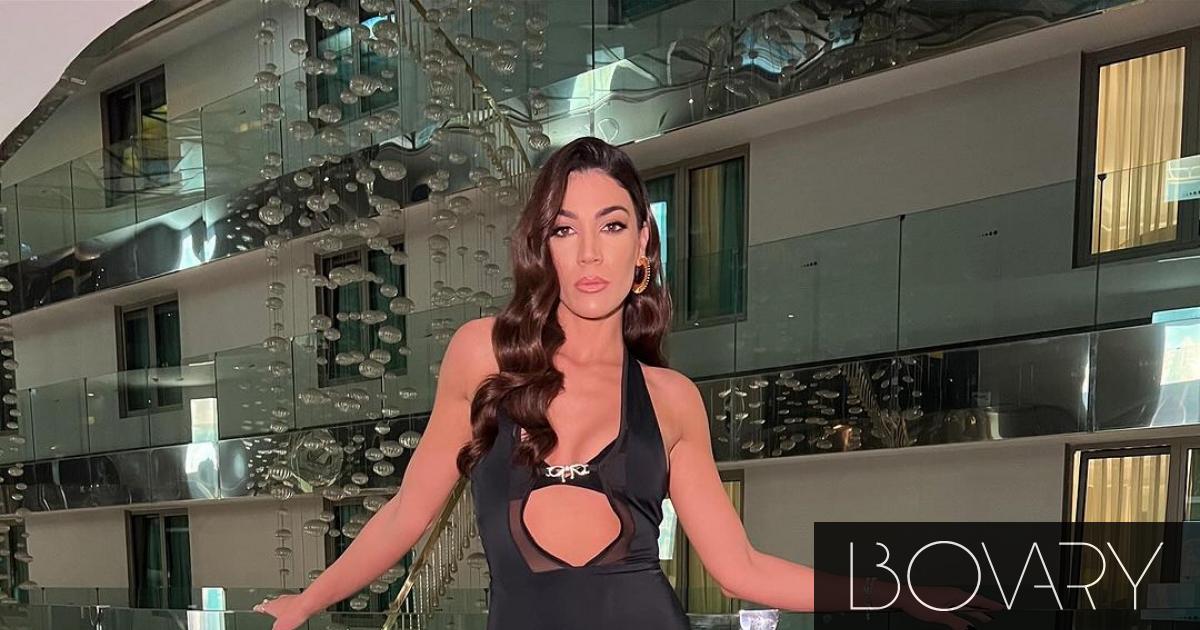 H Ήβη Αδάμου super sexy με μαύρο εφαρμοστό φόρεμα -Με cut out λεπτομέρεια και έξω όλη την πλάτη ...